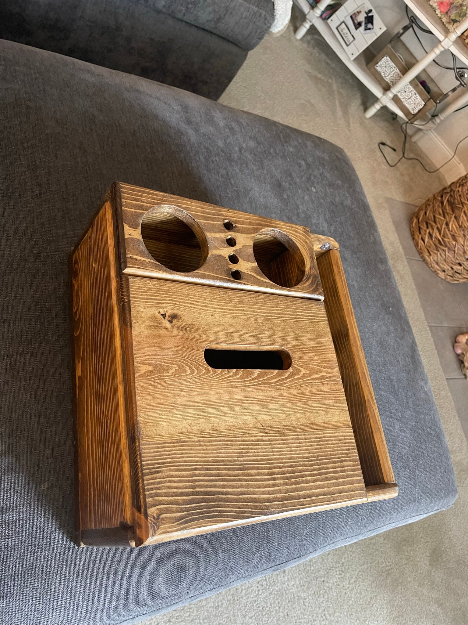 Custom Console With Cup Holders and Pen Holes - Etsy