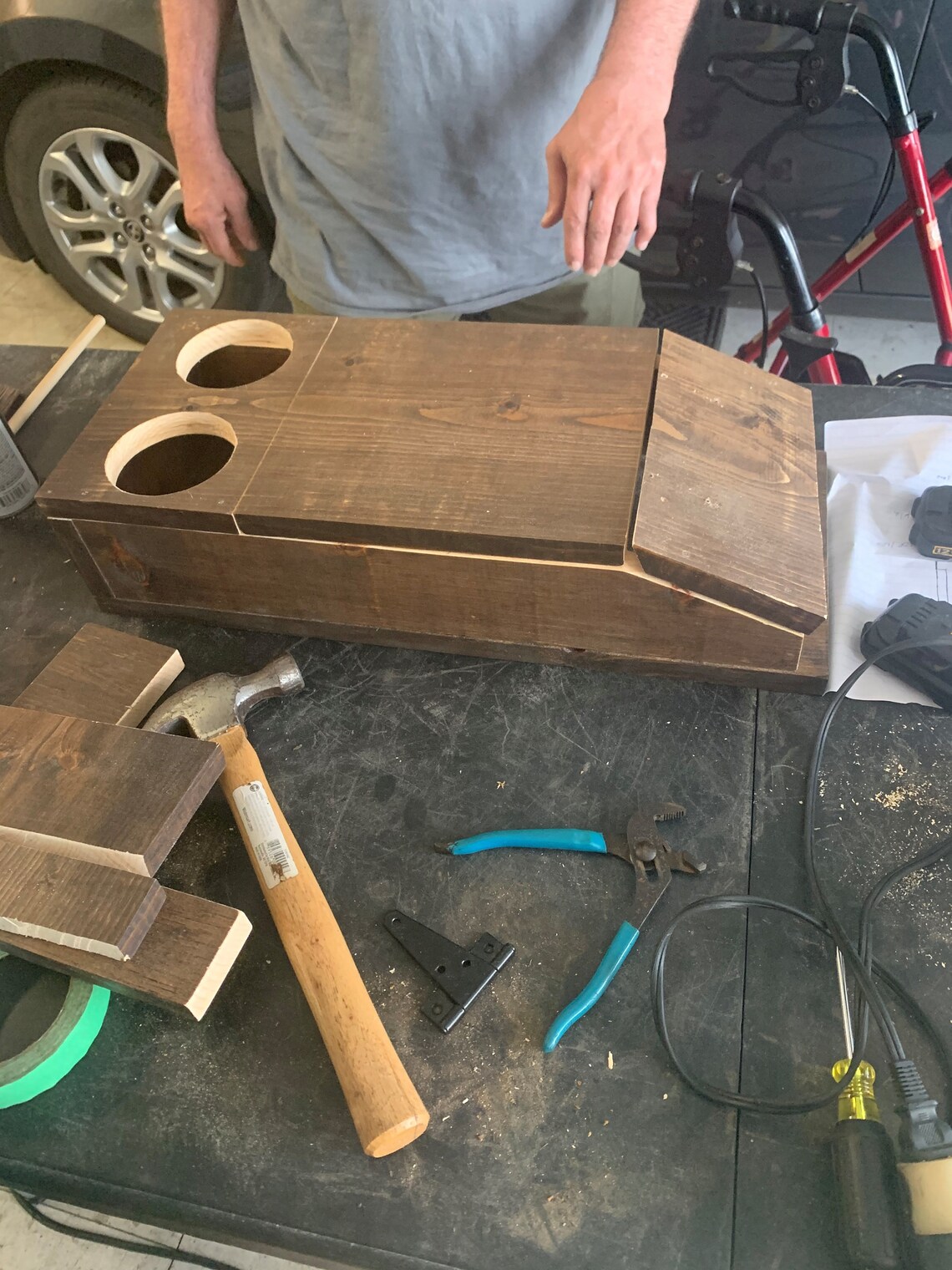 Custom Wood Console Center With Cup Holders | Etsy