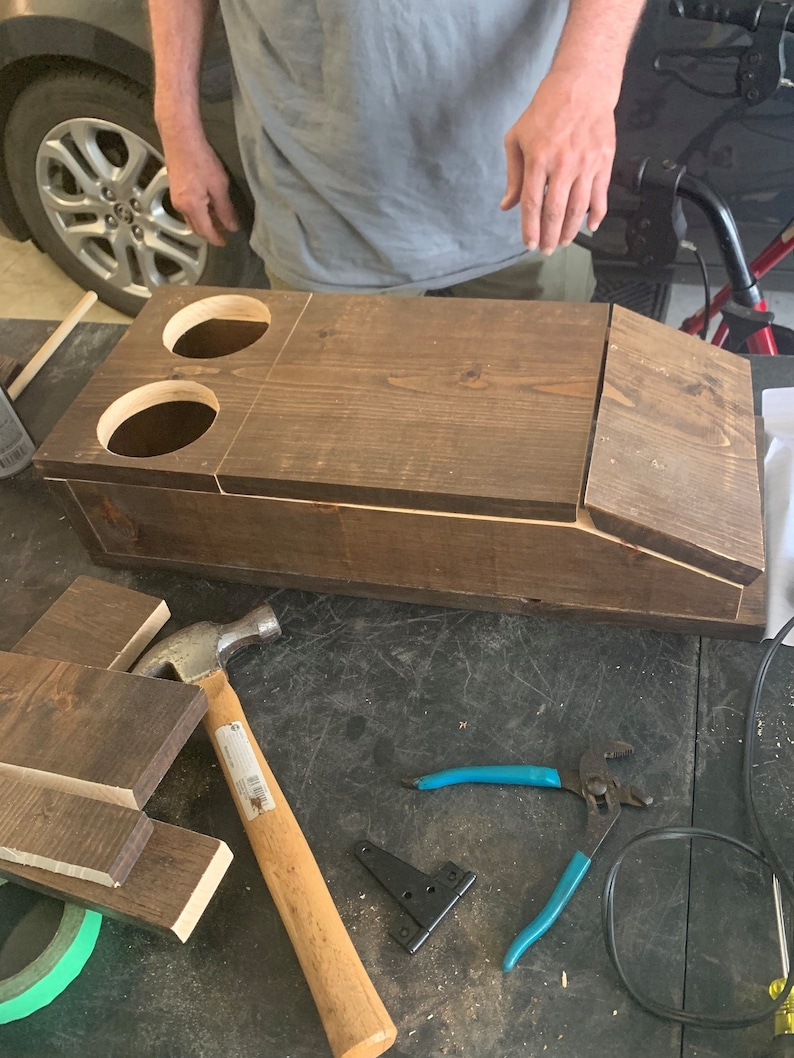 Custom Wood Console Center With Cup Holders - Etsy