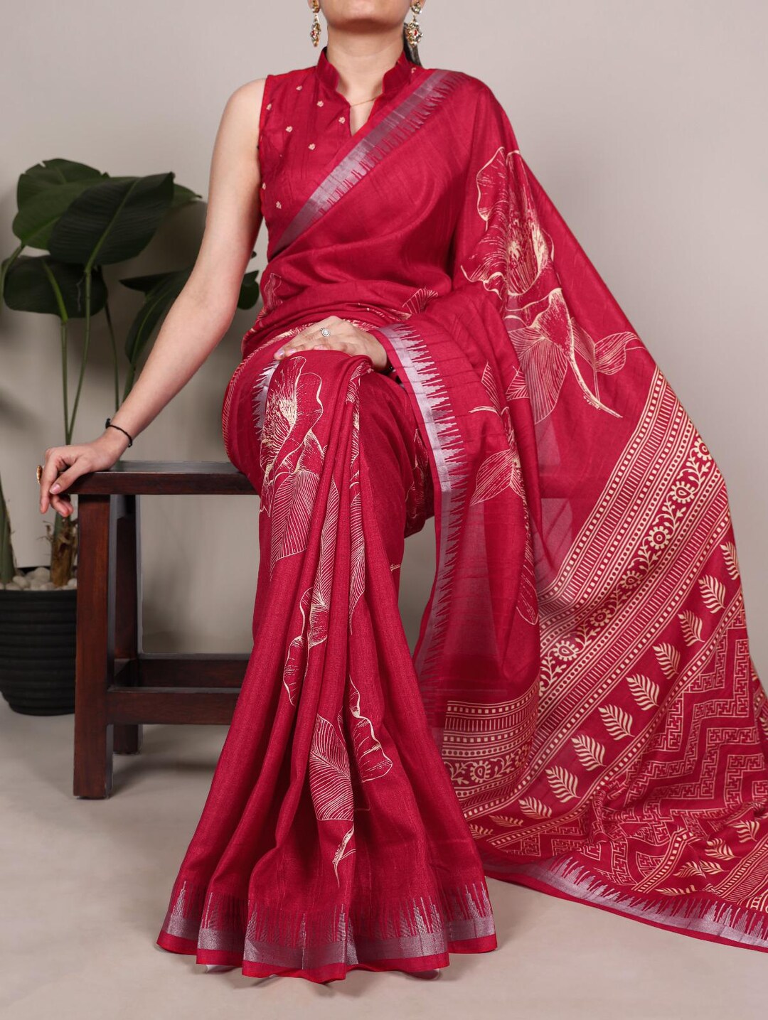 Pure Slub Soft Silk Saree for Women, Designer Sarees Blouse Stitch ...