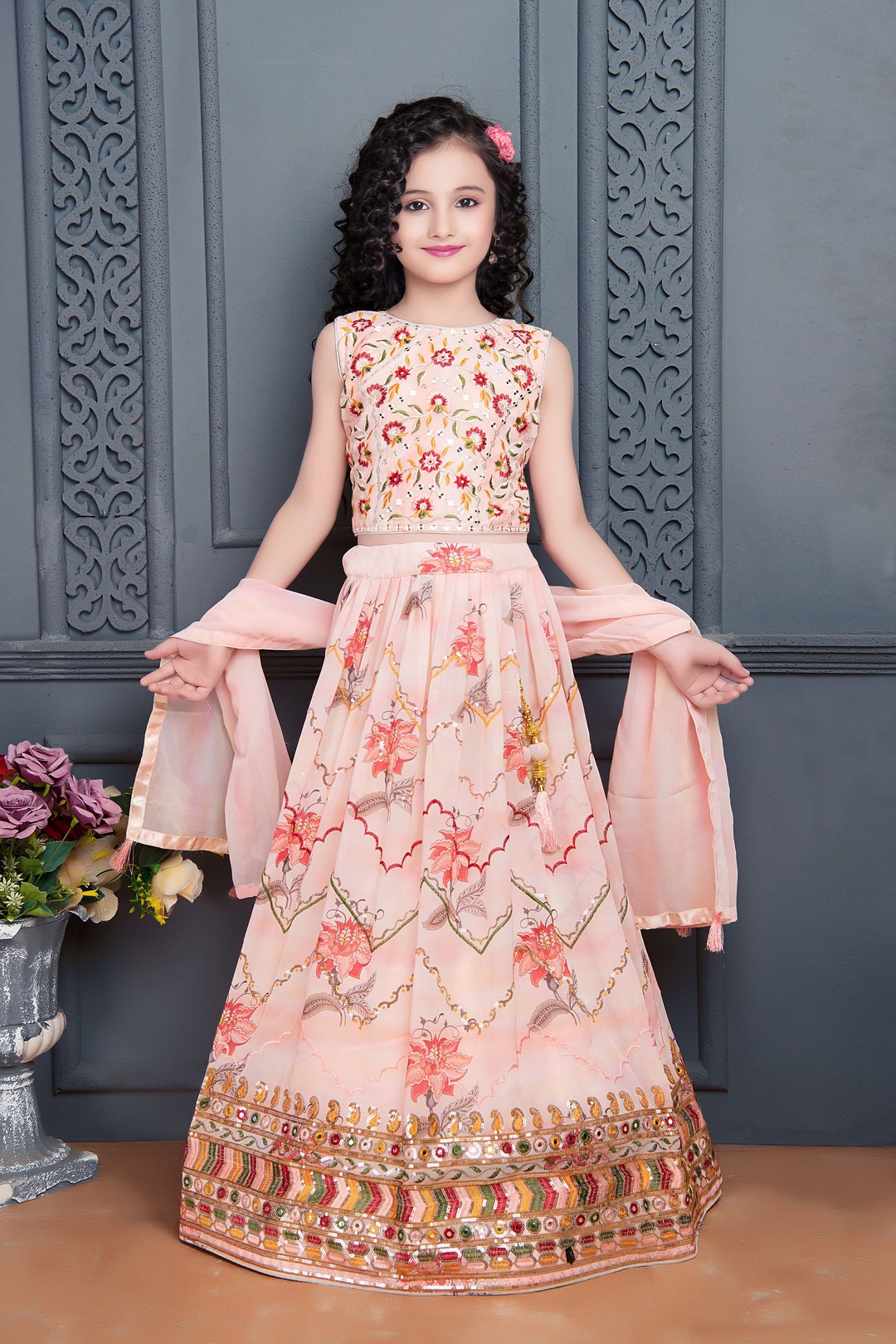 New Readymade Girls Lehenga Choli, Lehenga Choli for Kids, Kids Lehenga ...