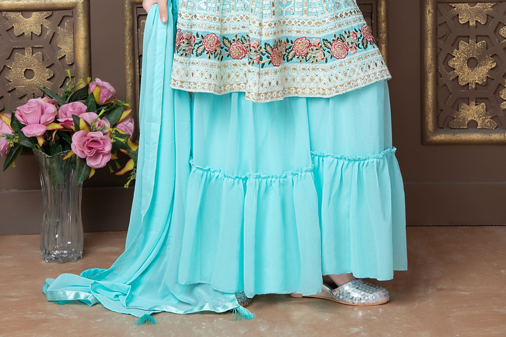 Stylish Blue Kids Sharara Sharara for Girls Kids Ethnic - Etsy