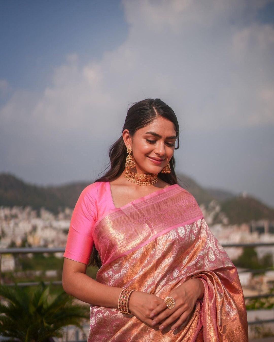 Light Pink Kanjivaram Soft Silk Saree With Blouse Piece Indian Wedding ...