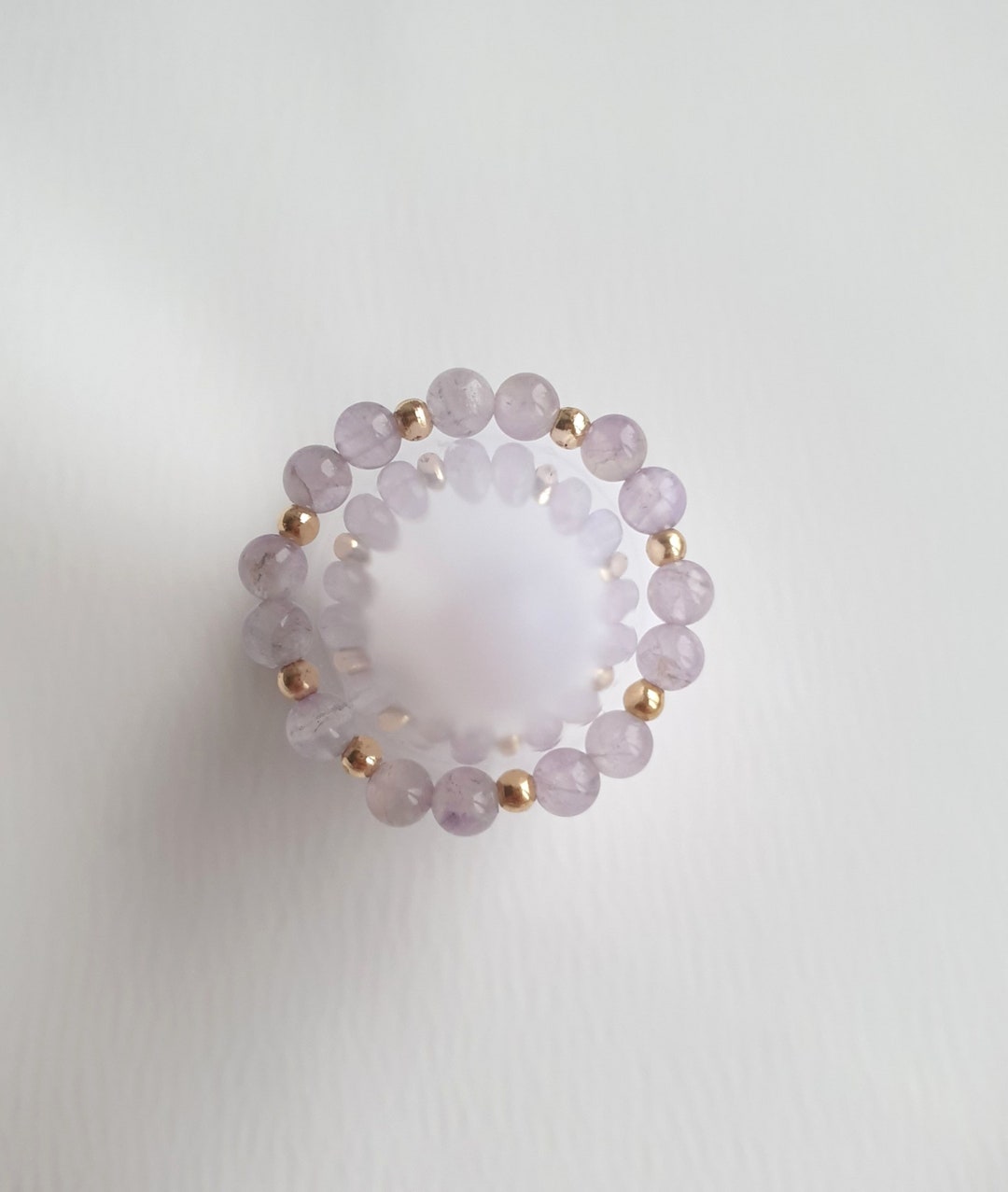 Edelstein Amethyst Ring / Elastischer Ring /heilstein/edelstein - Etsy