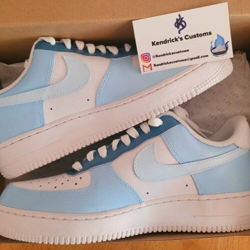 Light Blue Custom Nike Air Force 1's / customized Af1s | Etsy