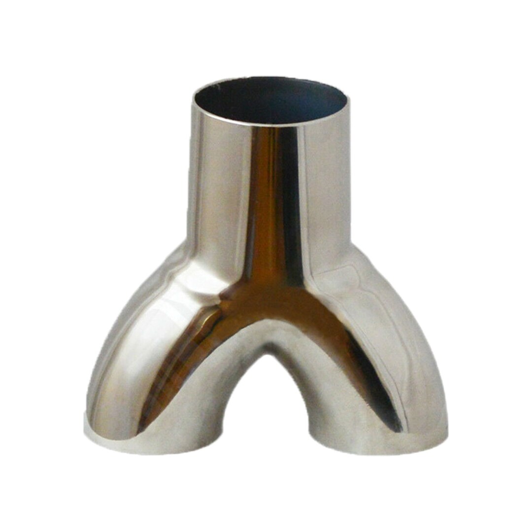 Universal T304 Stainless Steel Exhaust Y-pipe Piece Adapter 2 Single 1 ...