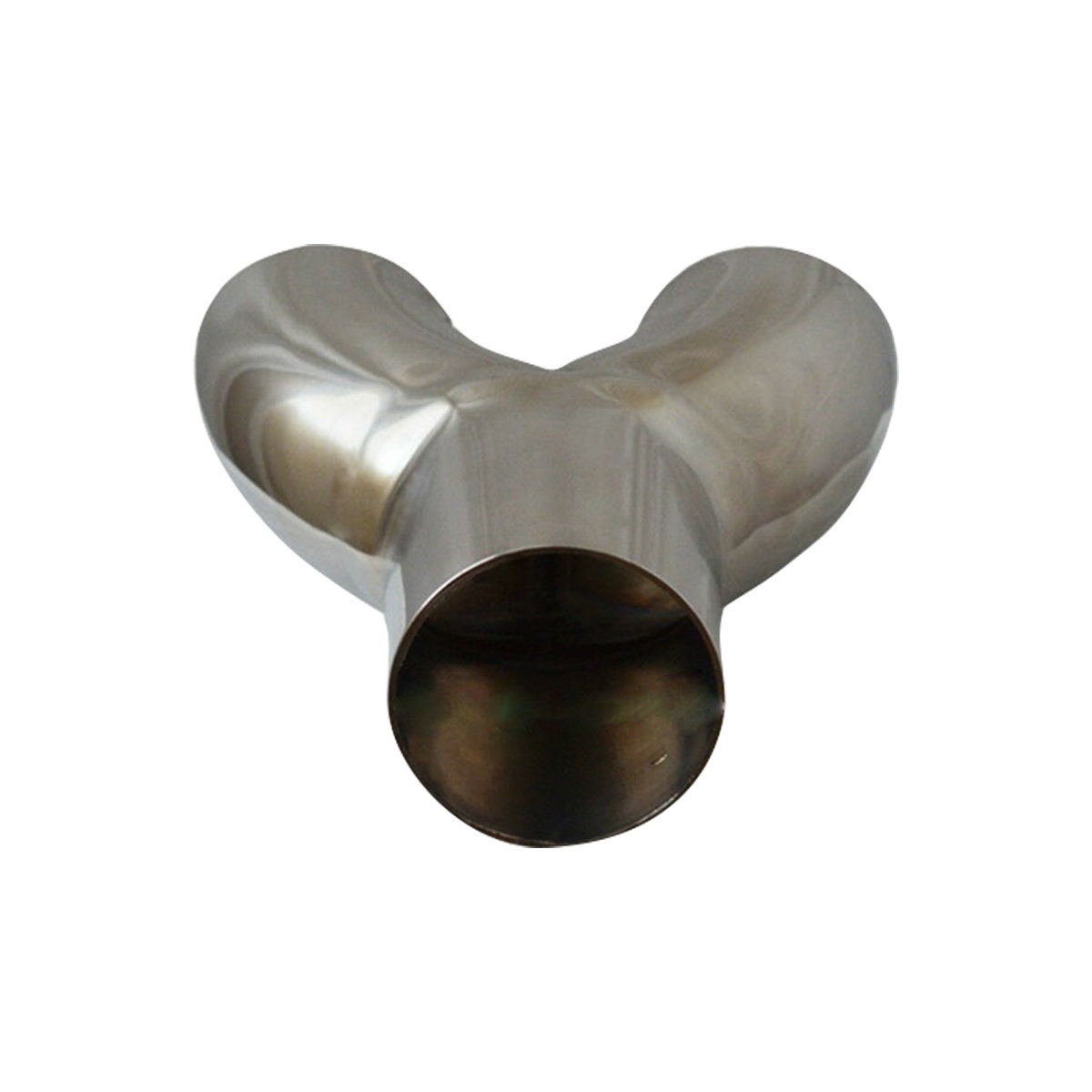 Universal T304 Stainless Steel Exhaust Y-pipe Piece Adapter 2 Single 1 ...
