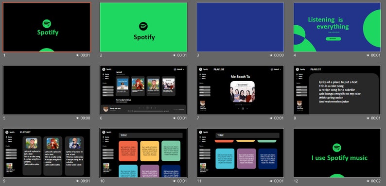 Spotify Powerpoint Ll Music Powerpoint Ll Black Theme Slides Ll Spotify ...