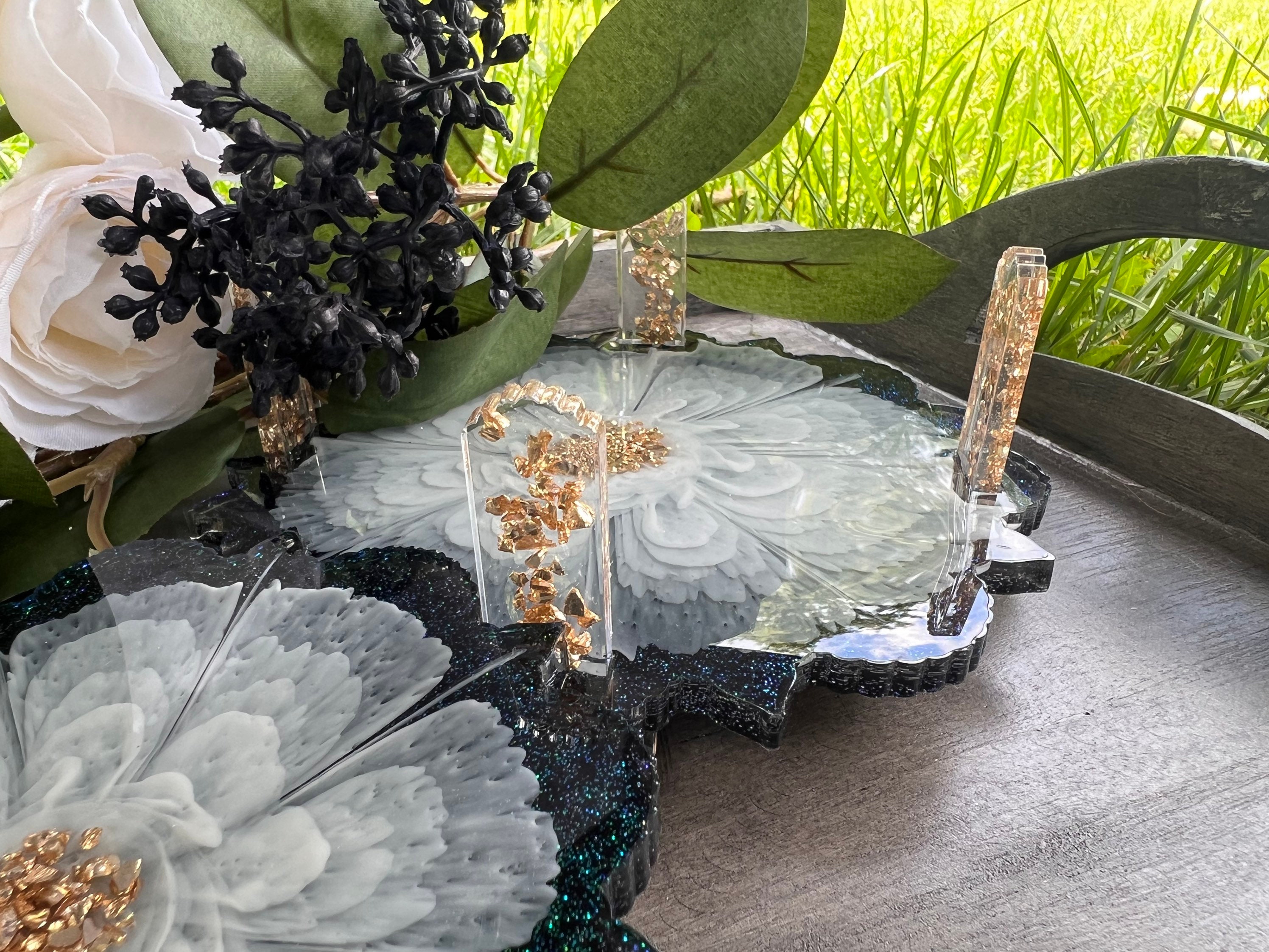 3D Flower Resin Coasters - Etsy