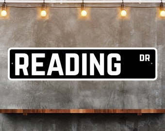 READING Street Sign Lover Books Library Kindle Nook Reader Education ...