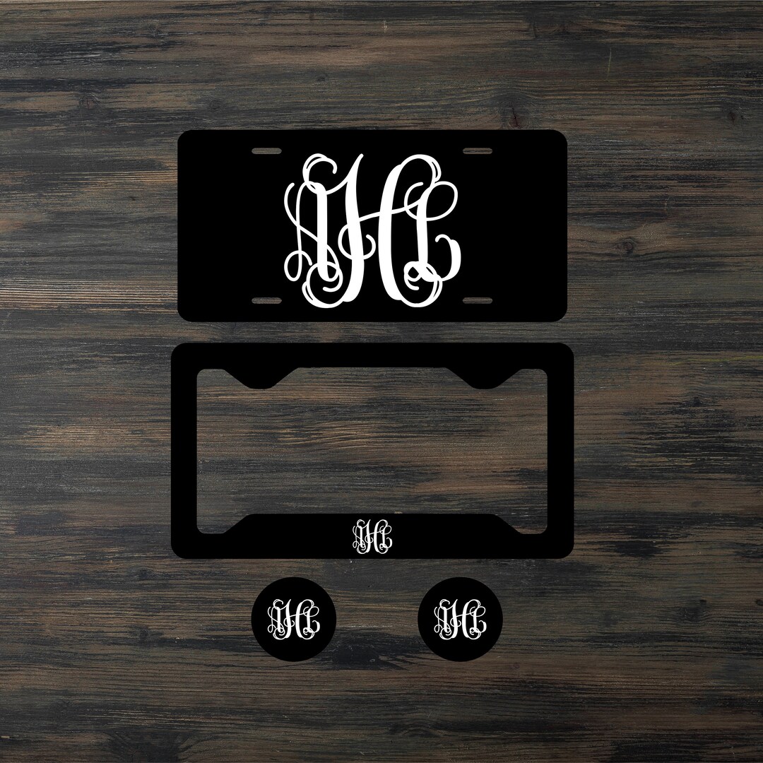 Monogram Car Tag/ Personalized License Plate/ License Plate Frame ...