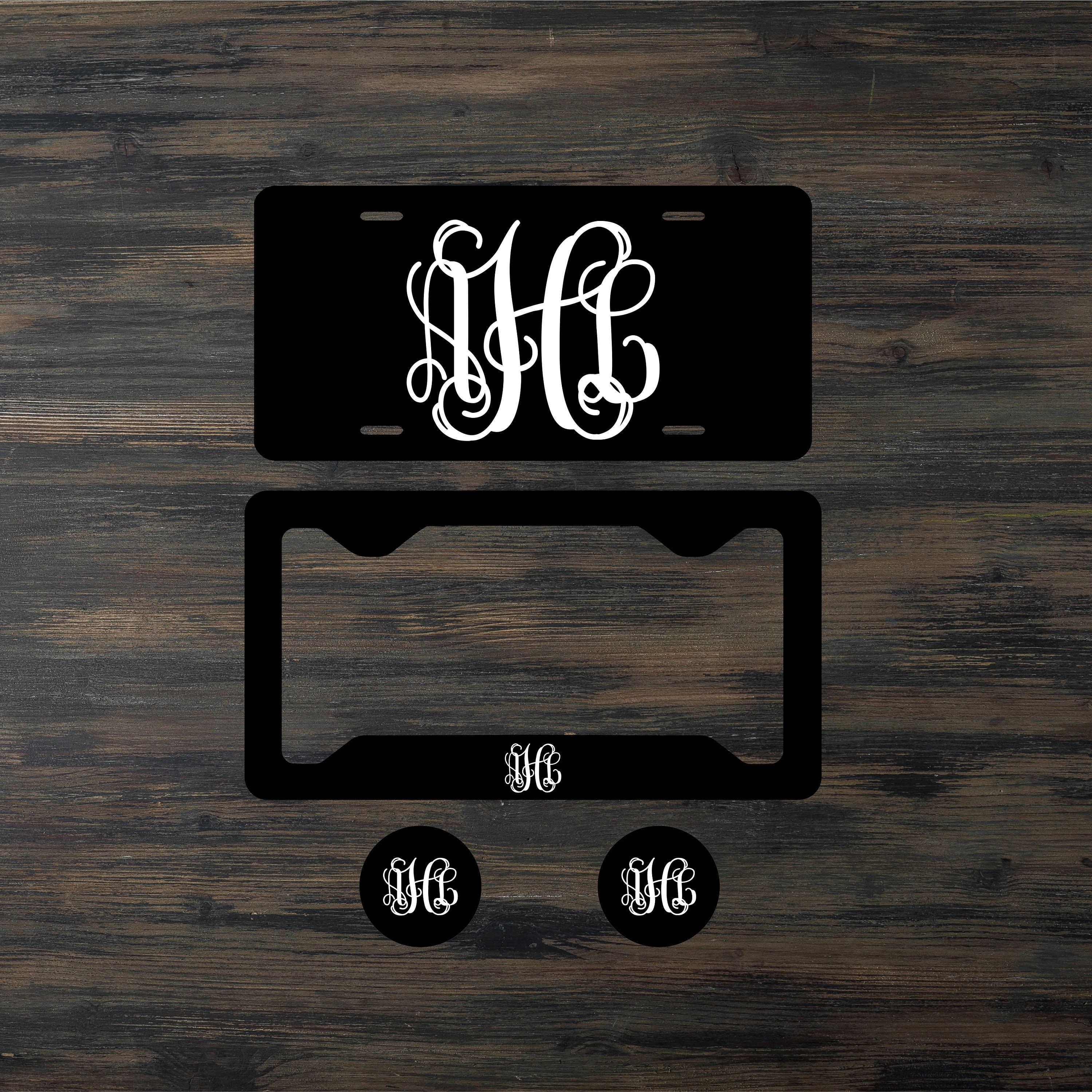 Monogram Car Tag/ Personalized License Plate/ License Plate Frame ...