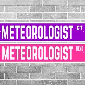 Meteorologist/meteorologist Sign/meteorologist Gift/custom Street Sign ...