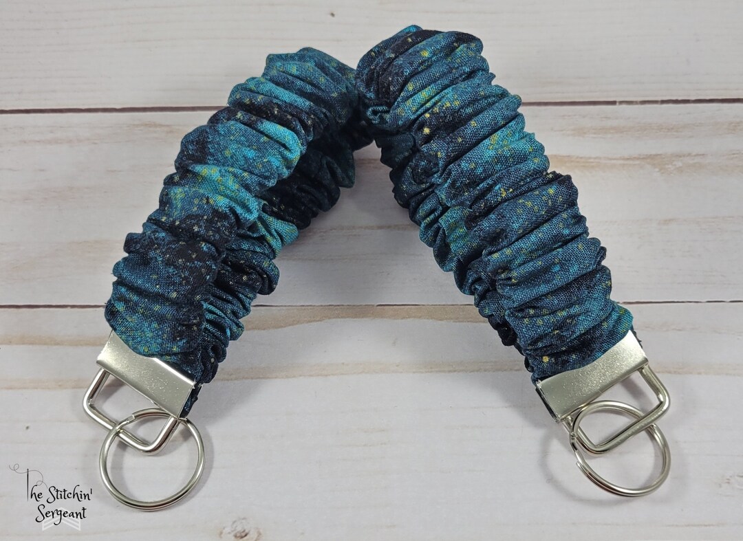 Blue Galaxy Keychain, Cute Space Scrunchie Key Fob, Cosmos Scrunchie ...