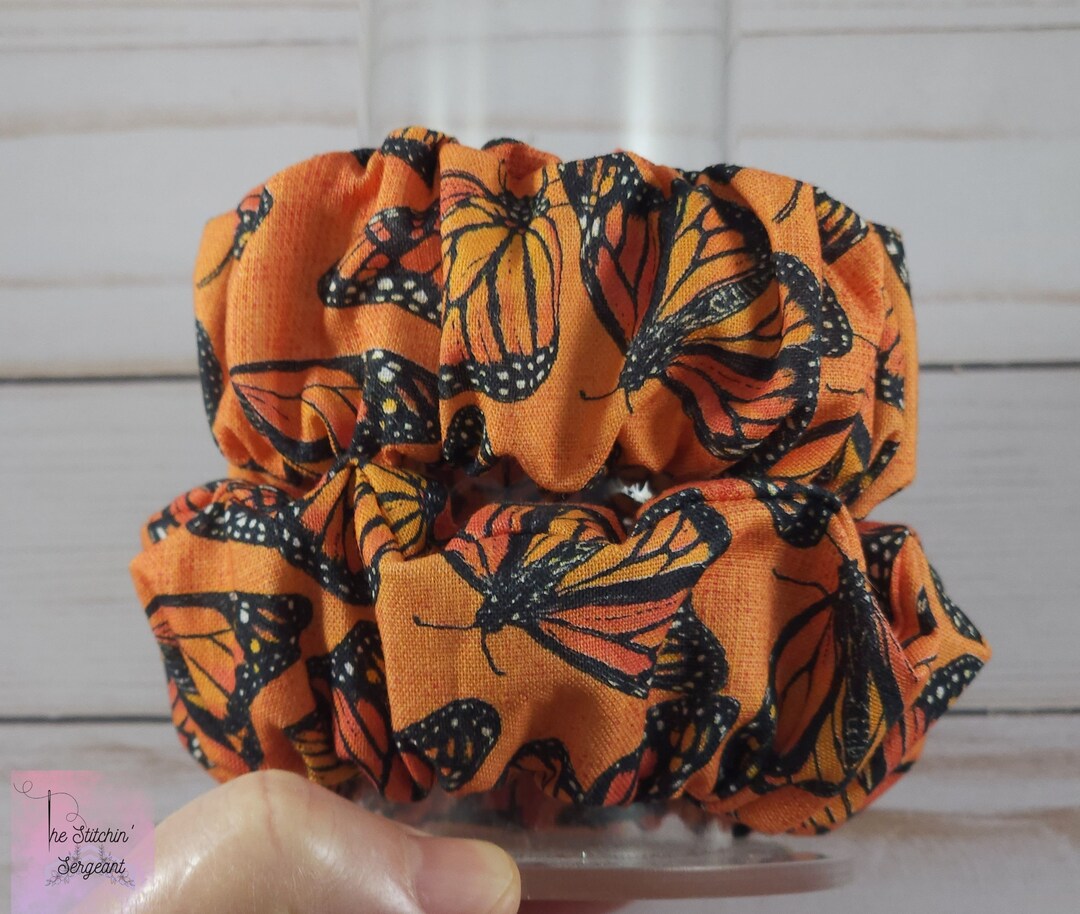 Orange Monarch Butterfly Scrunchie, Monarch Butterfly Hair Tie ...