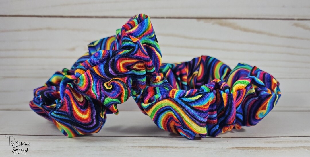 Cute Rainbow Swirls Scrunchie Retro Multi Color Swirls - Etsy