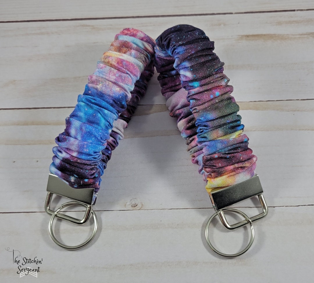Space Dust Scrunchie Keychain, Galaxy Scrunchie Key Fob, Nebula Fabric ...
