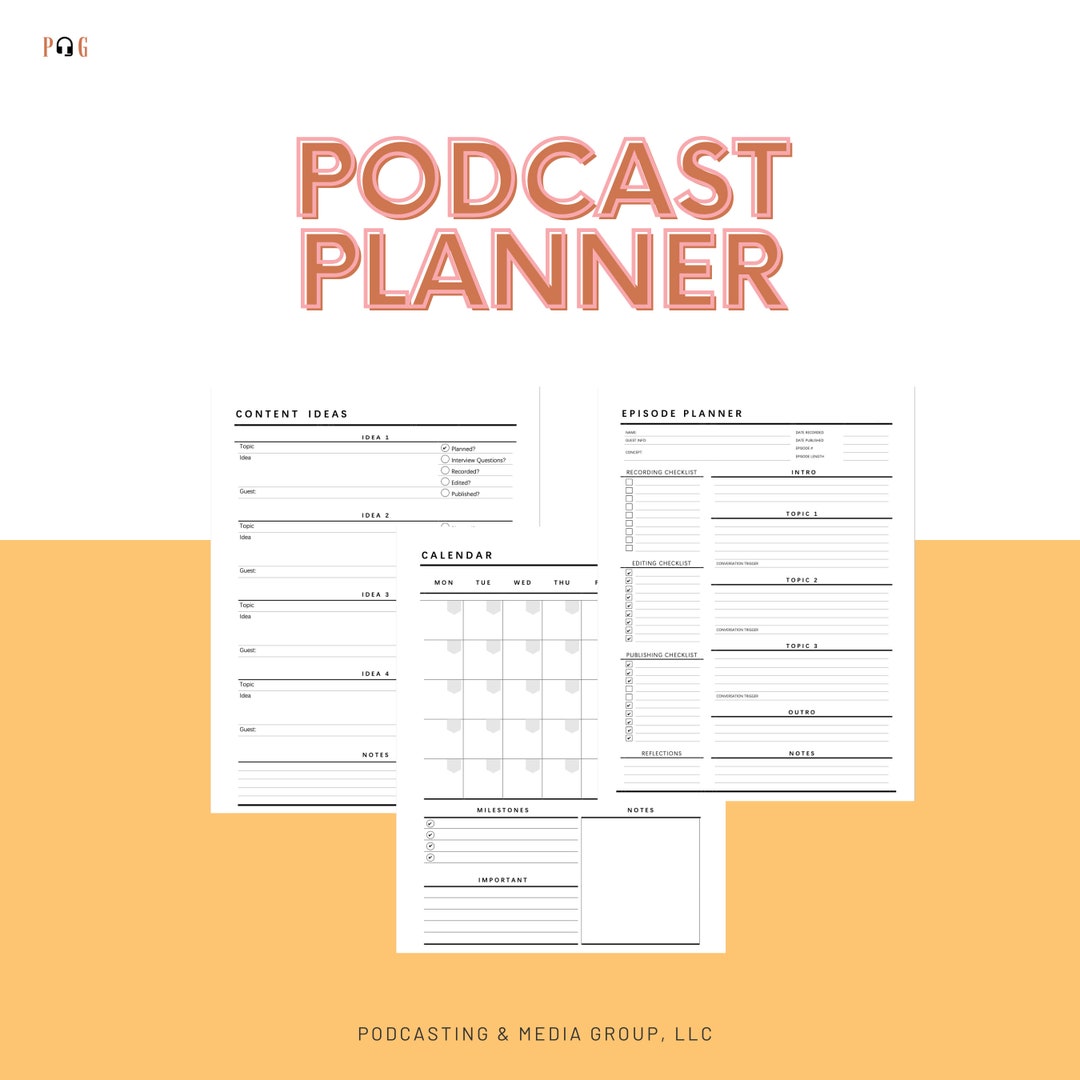 Editable Podcast Planner Bundle, Printable Podcast Planner Checklist ...