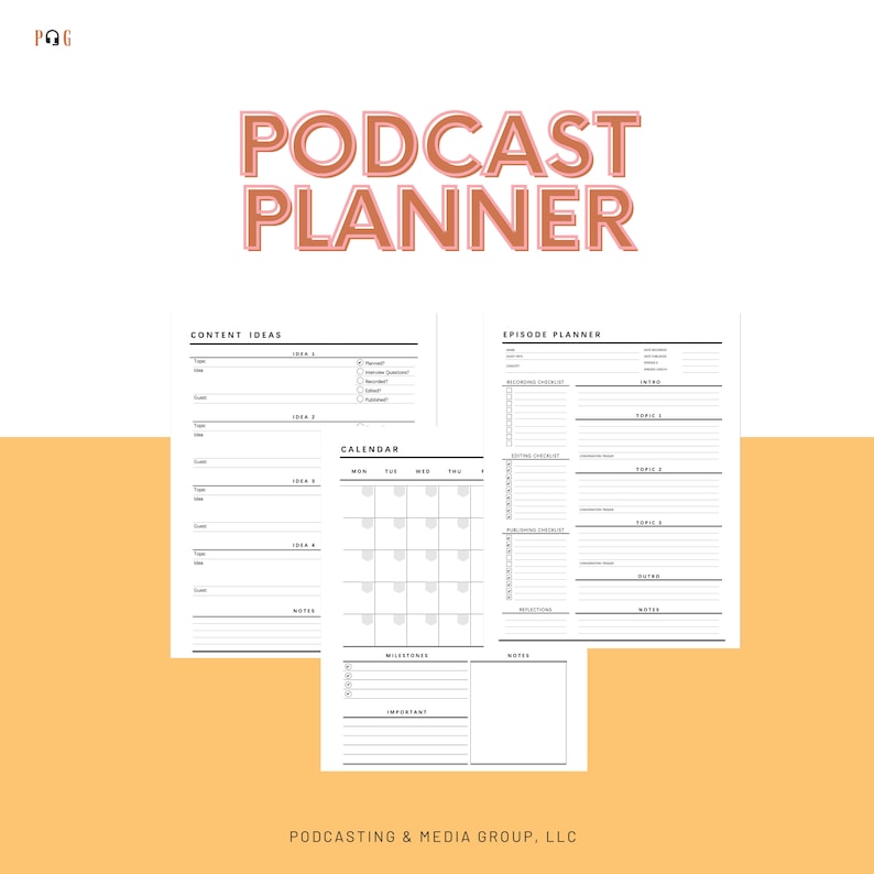 Editable Podcast Planner Bundle, Printable Podcast Planner Checklist ...