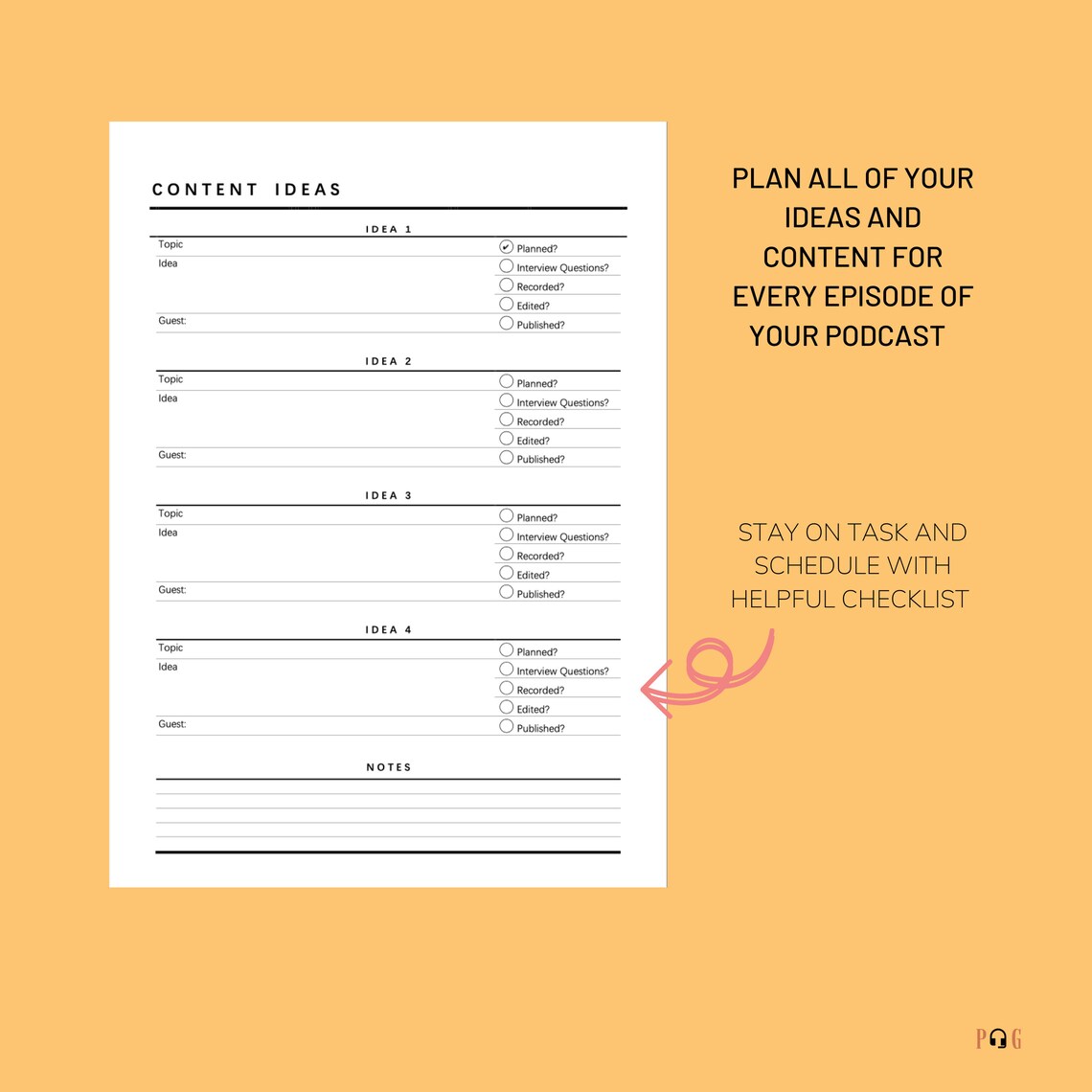Editable Podcast Planner Bundle. Podcast Template Content Calendar ...