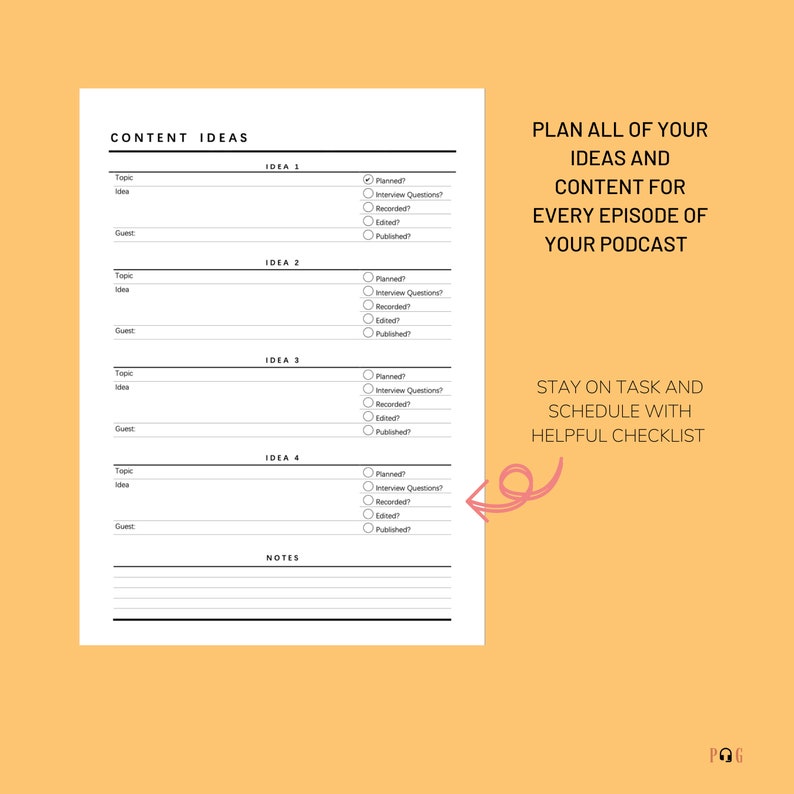 Editable Podcast Planner Bundle. Podcast Template Content Calendar ...