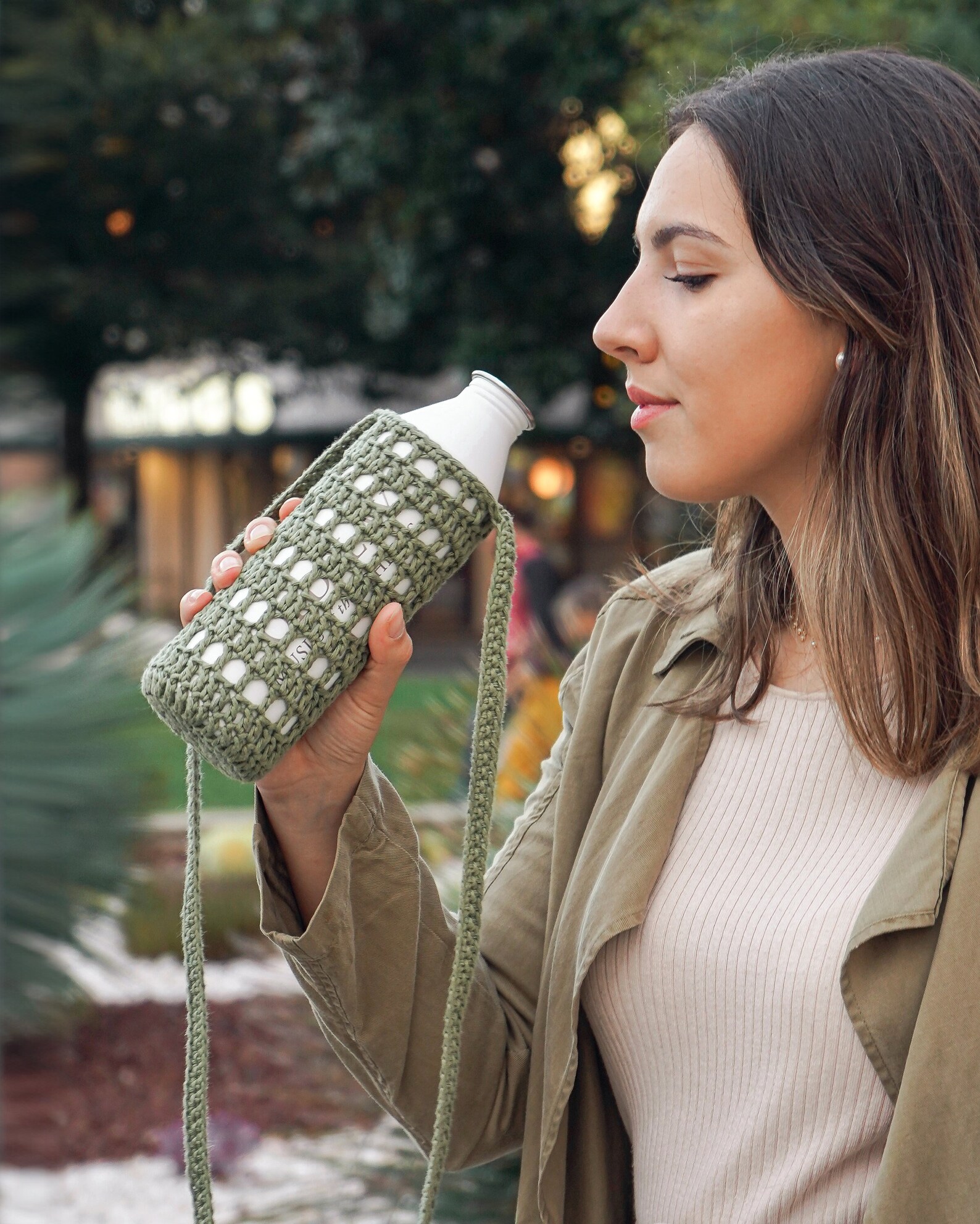 Crochet Water Bottle Totes / Crochet Water Bottle Holder / Crochet ...