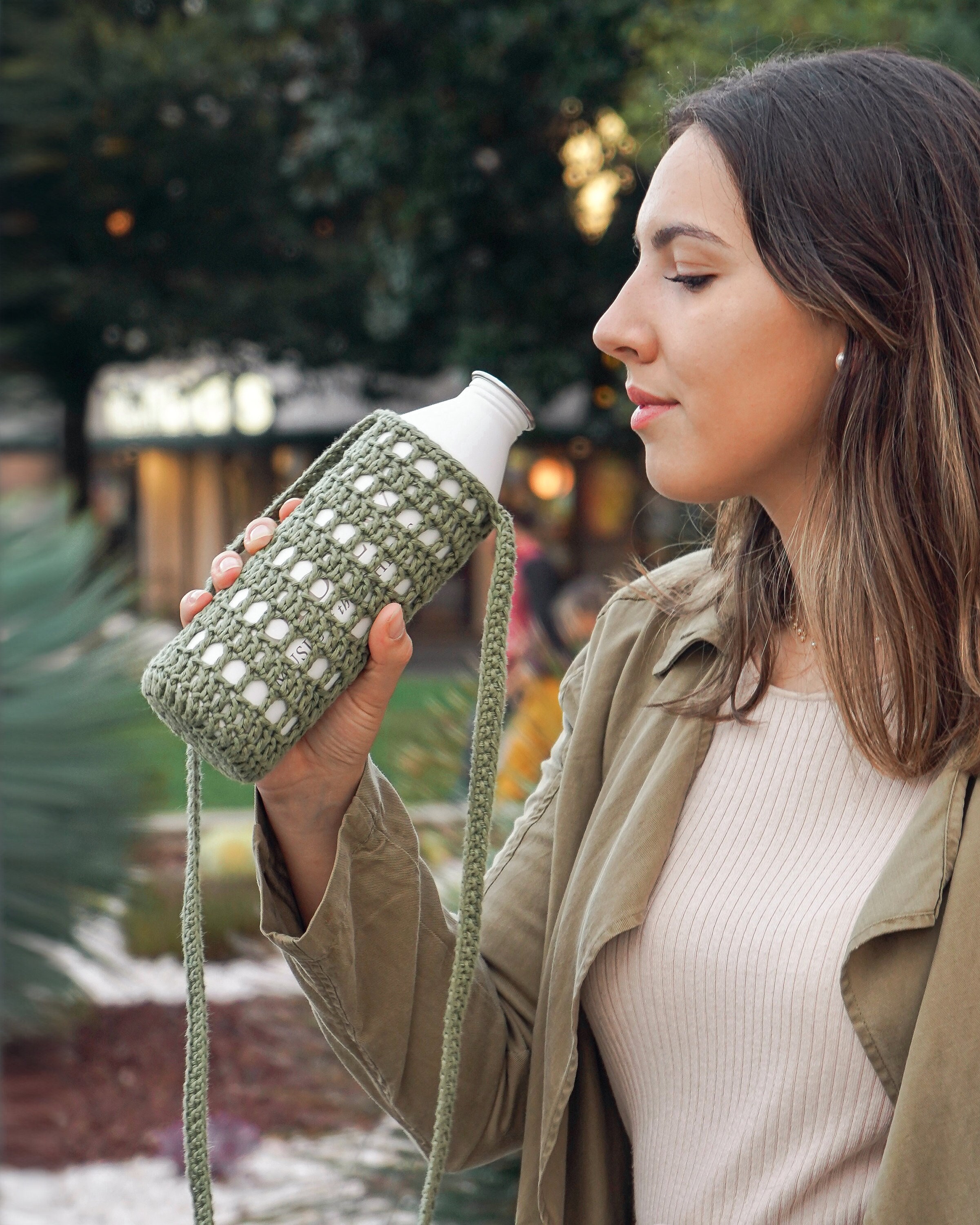 Crochet Water Bottle Totes / Crochet Water Bottle Holder / Crochet ...