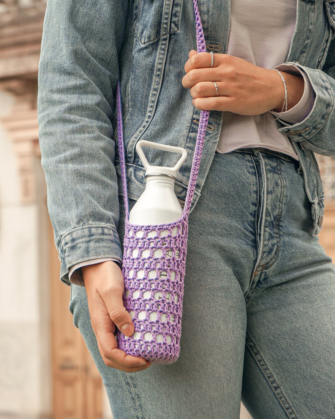 Crochet Water Bottle Totes / Crochet Water Bottle Holder / Crochet ...