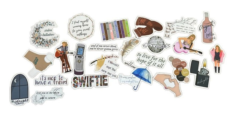 Taylor Swift All Eras Stickers | Debut to TLOASG Vinyl Sticker Pack for ...