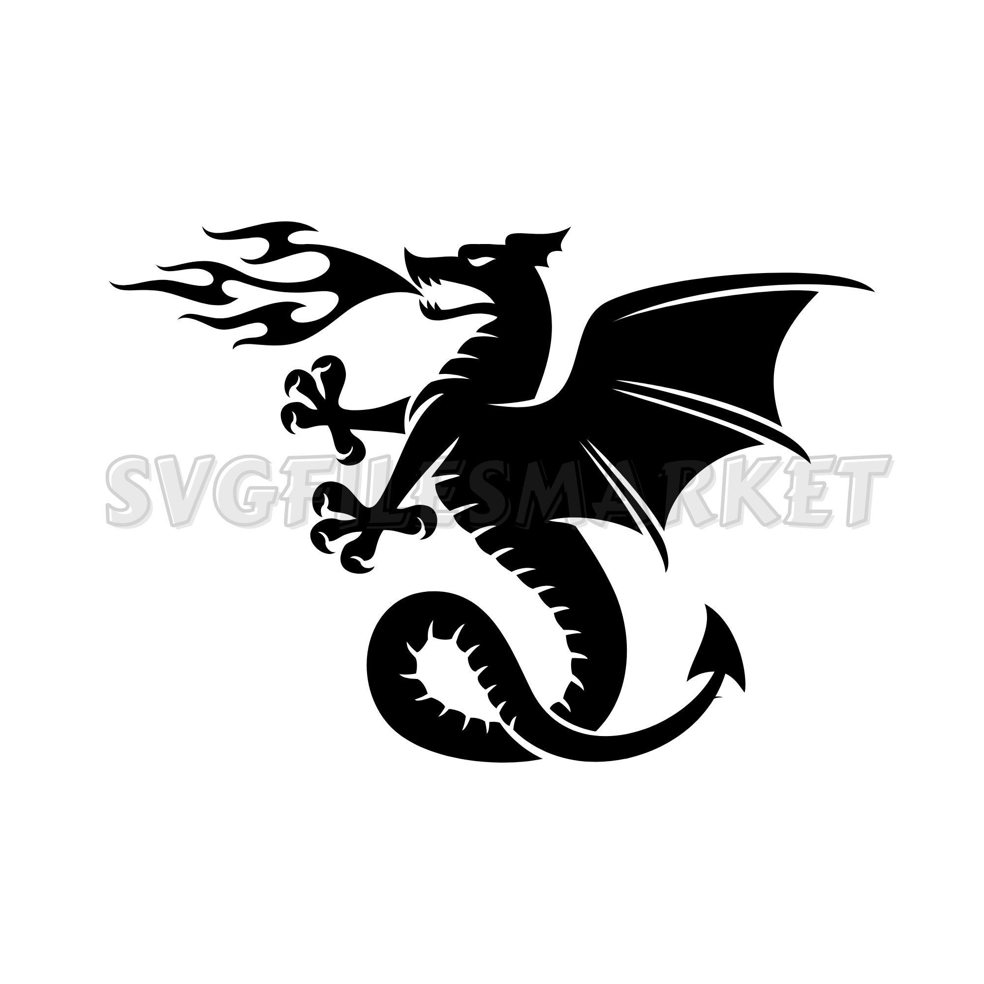 Fire Dragon Clipart Vector Graphics. Easy to Use. Perfect for | Etsy