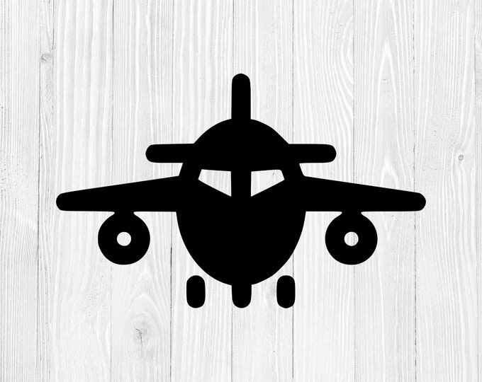 Flying Airplane SVG Cut File, Airplane Front View Clipart, Passenger ...