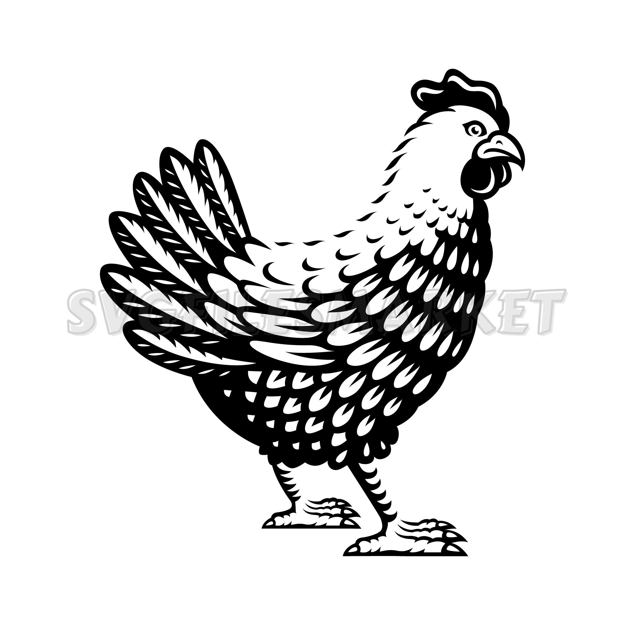 Chicken SVG Chicken Clipart Hen Svg. Dfx Eps Png Files | Etsy