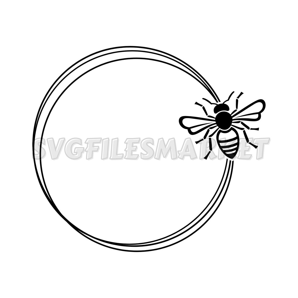 Bee Circle Frame SVG Vector Graphics. for Stickers T-shirts | Etsy
