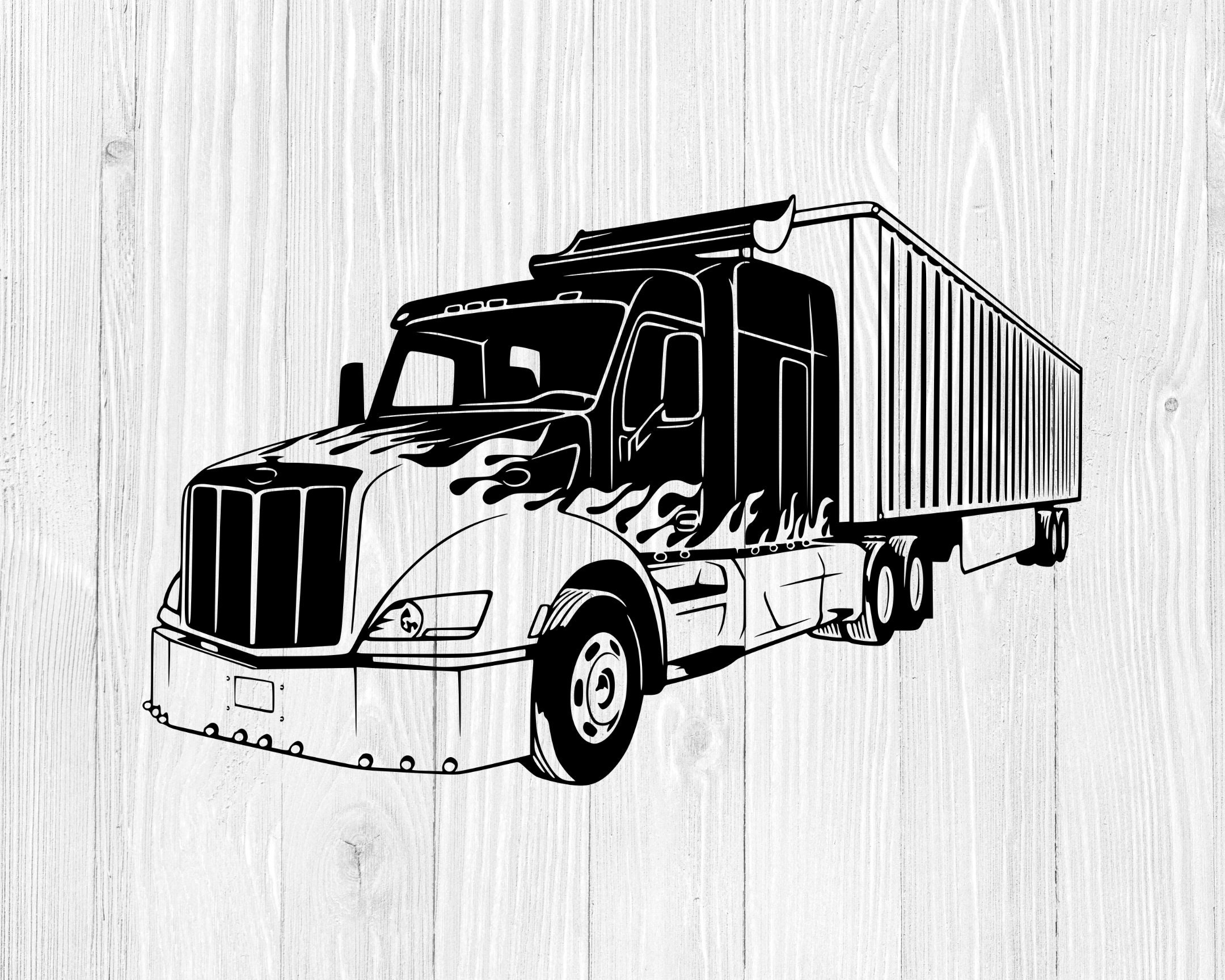 Semi Truck Svg, Vector Graphics, Easy to Use. Perfect for Your Project ...