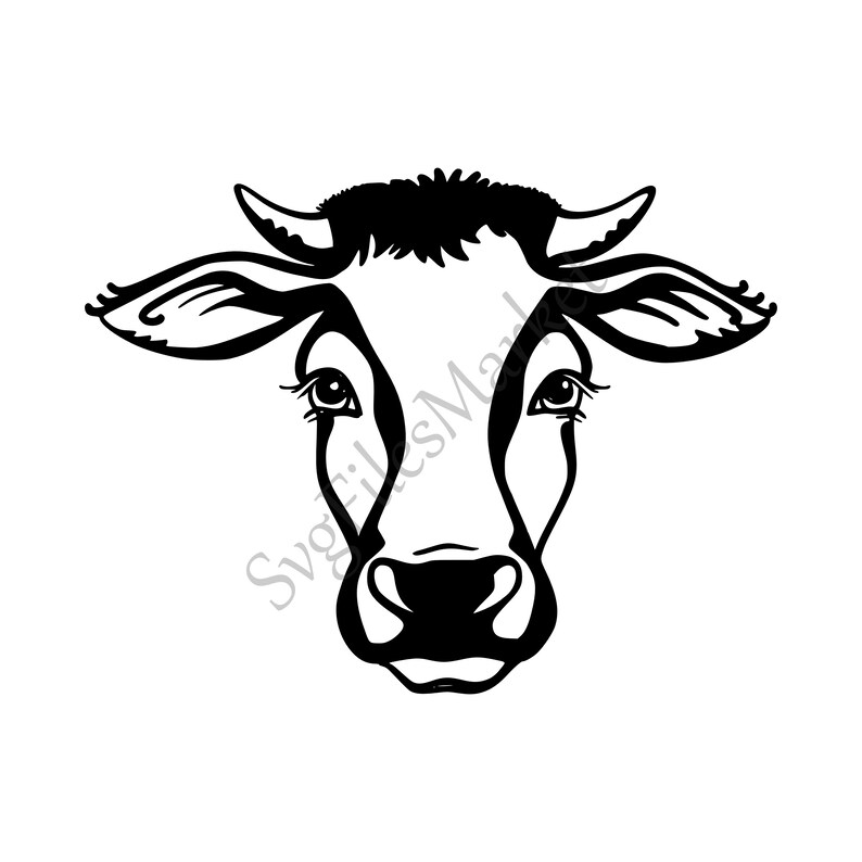 Cow Head SVG. Farm Animal SVG. Cow Clipart Files for Cricut. | Etsy