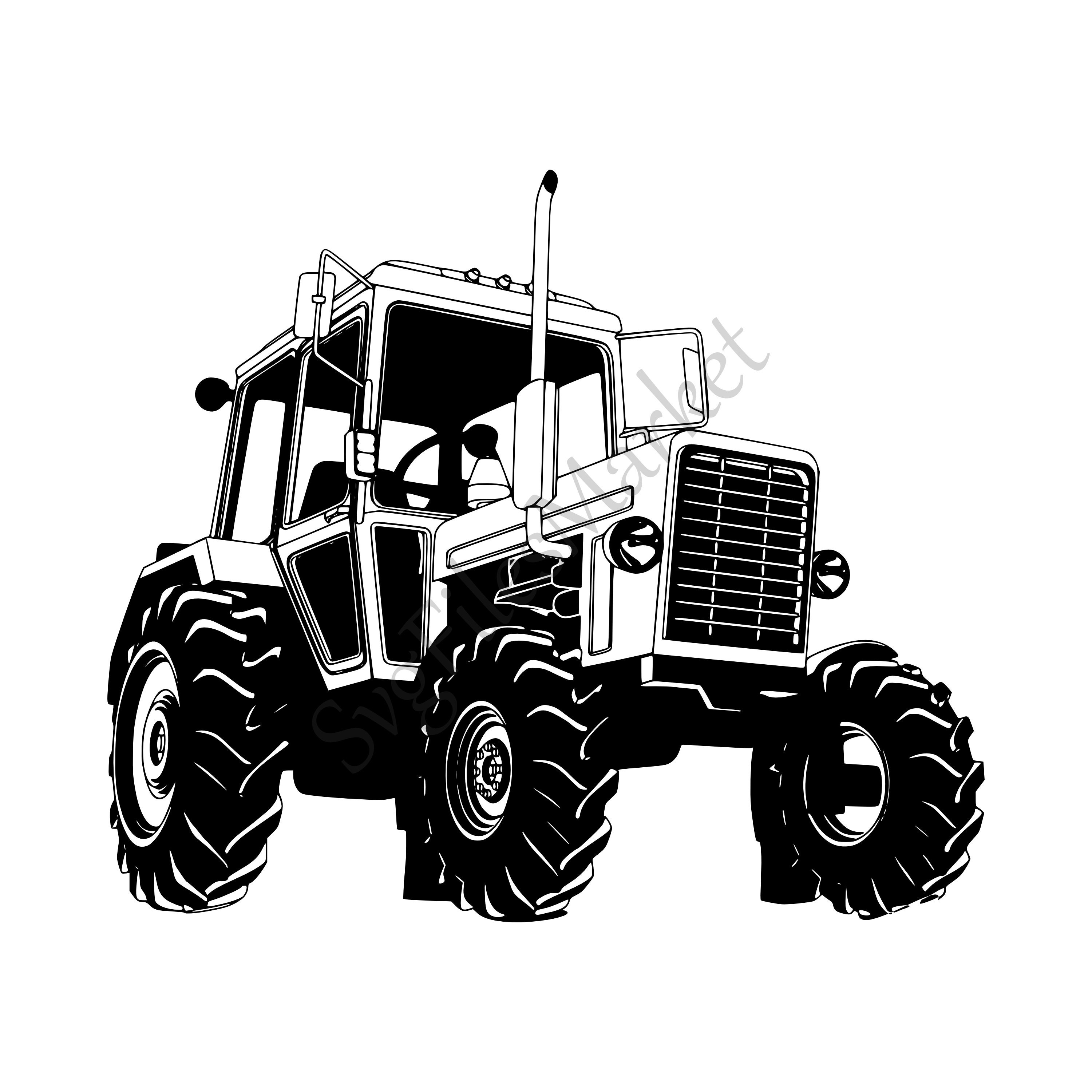 Tractor SVG. Tractor Clipart. Farm Machine Files for Cricut. | Etsy