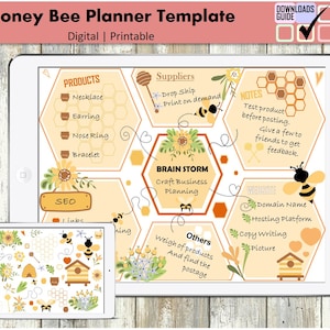 Honey Bees Planner | Template | Brain Storm | Mind Mapping | Stickers ...