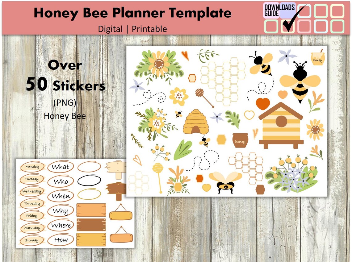 Honey Bees Planner | Template | Brain Storm | Mind Mapping | Stickers ...