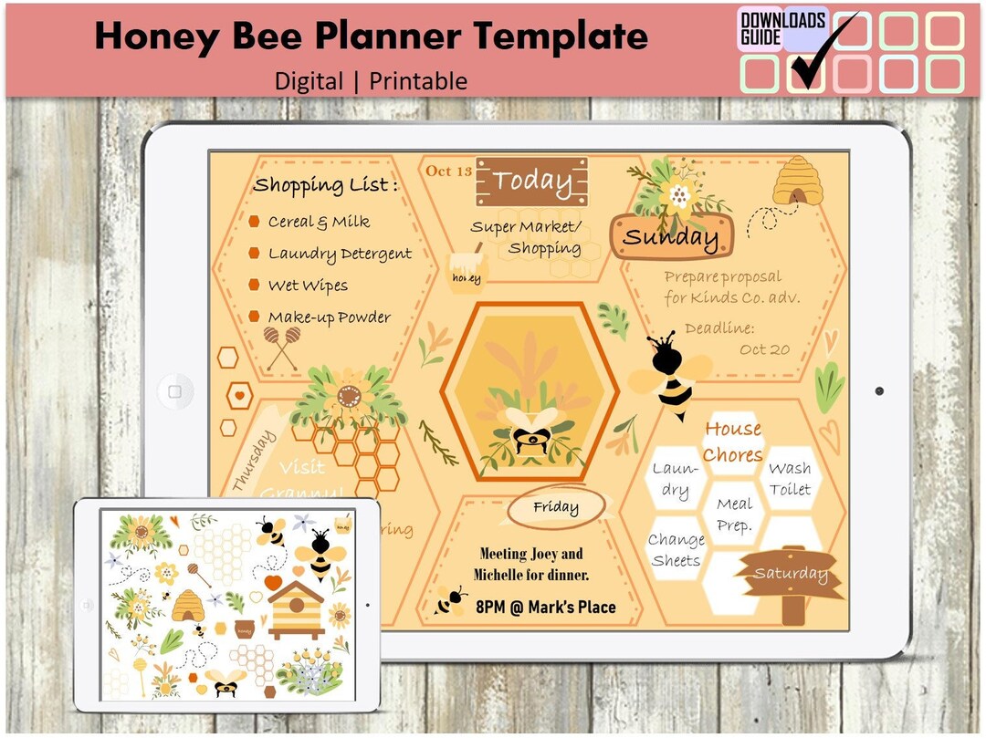 Honey Bees Planner | Template | Brain Storm | Mind Mapping | Stickers ...
