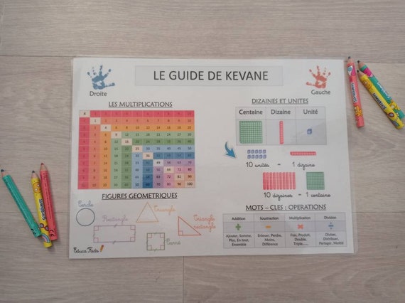 Sous main personnalisé CE1 / CE2 | Etsy