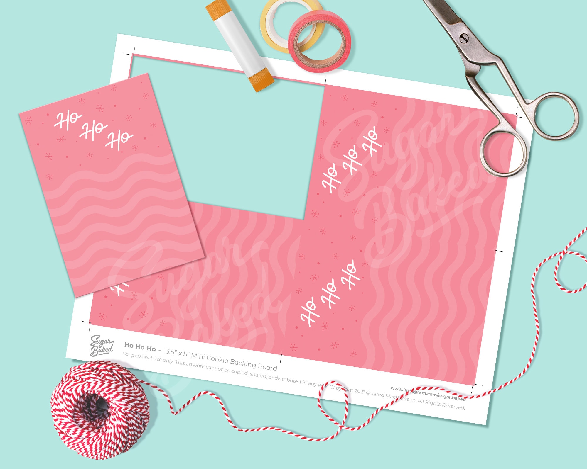 Printable 3.5x5 Inch Cookie Card, Mini Cookie Backing, Printable Cookie ...