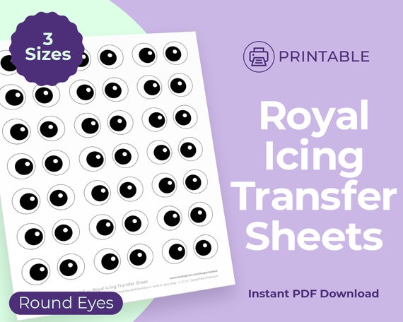 Eyes Printable Royal Icing Transfer Template Sheet for - Etsy