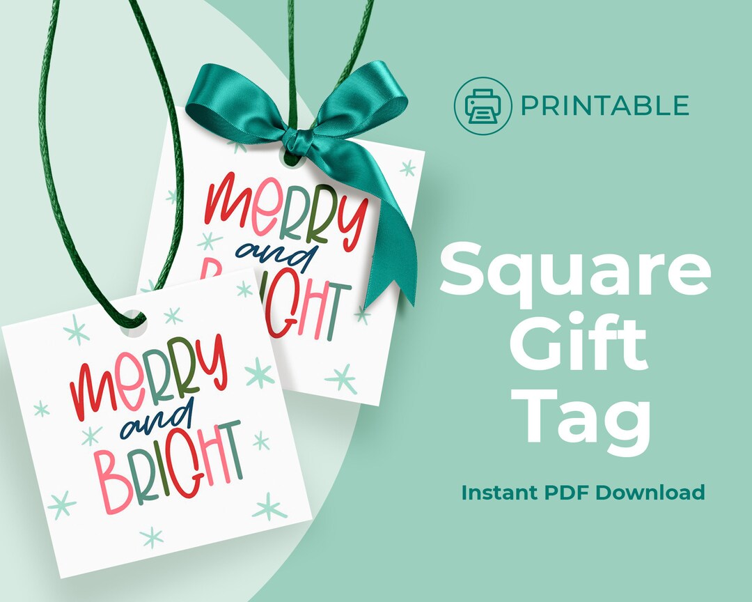 Printable 2 Inch Square Tag, Gift Tag, Cookie Tag, Christmas Tag - Etsy