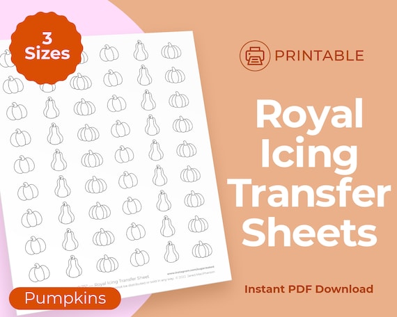 Pumpkins Printable Royal Icing Transfer Template Sheet for - Etsy