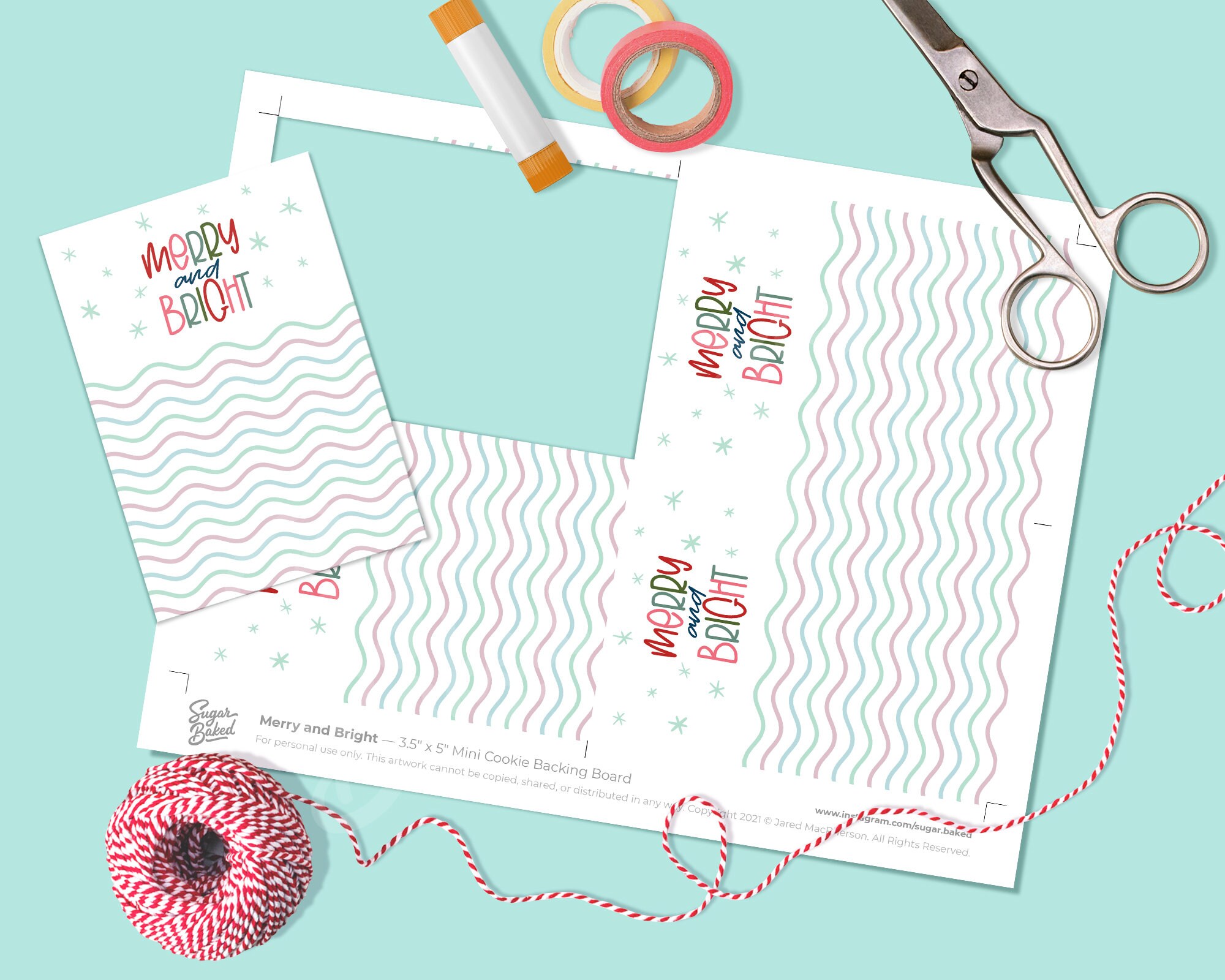 Printable 3.5x5 Inch Cookie Card, Mini Cookie Backing, Printable Cookie ...