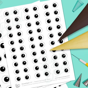 Eyes - Printable Royal Icing Transfer Template Sheet for Cookie ...