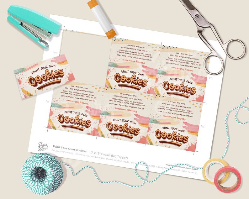 Printable 3, 4 and 5 Bag Toppers, Instant Download, Cookie Bag Toppers ...