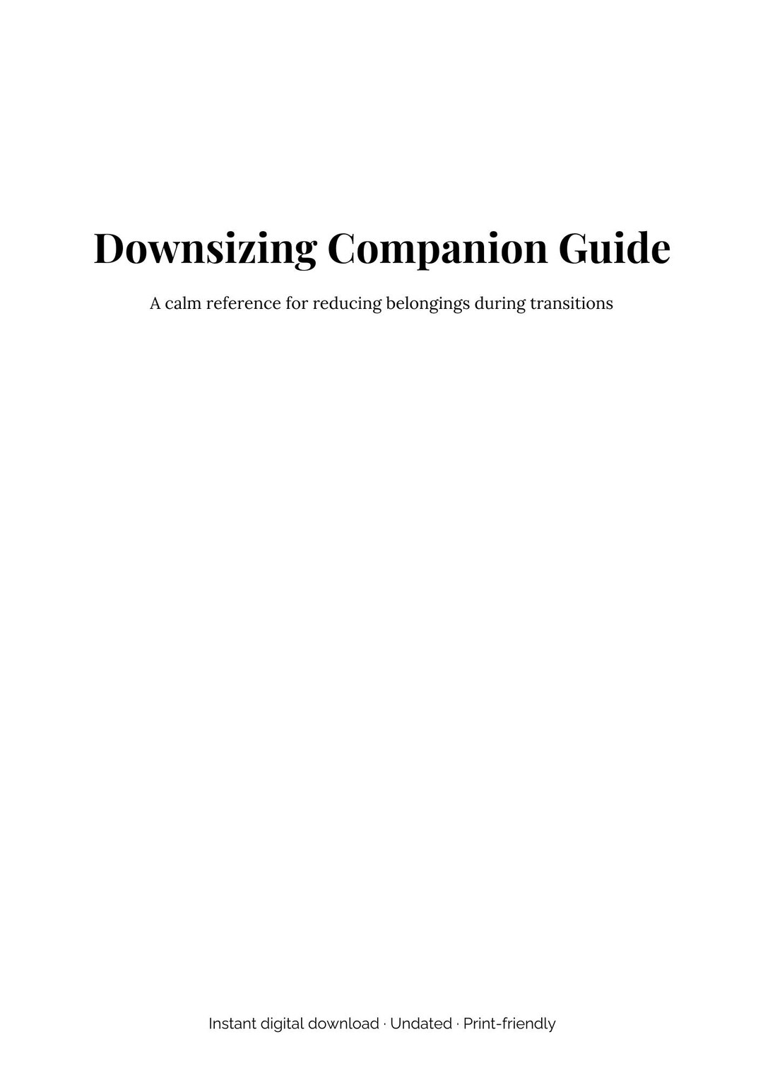 Downsizing Companion Guide Printable | Gentle Decluttering & Letting Go ...