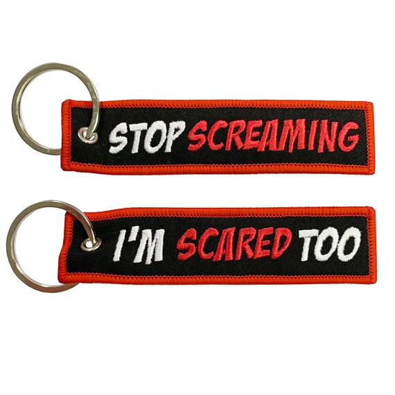 Stop Screaming I'm Scared Too Key Keychain Key Ring Key - Etsy