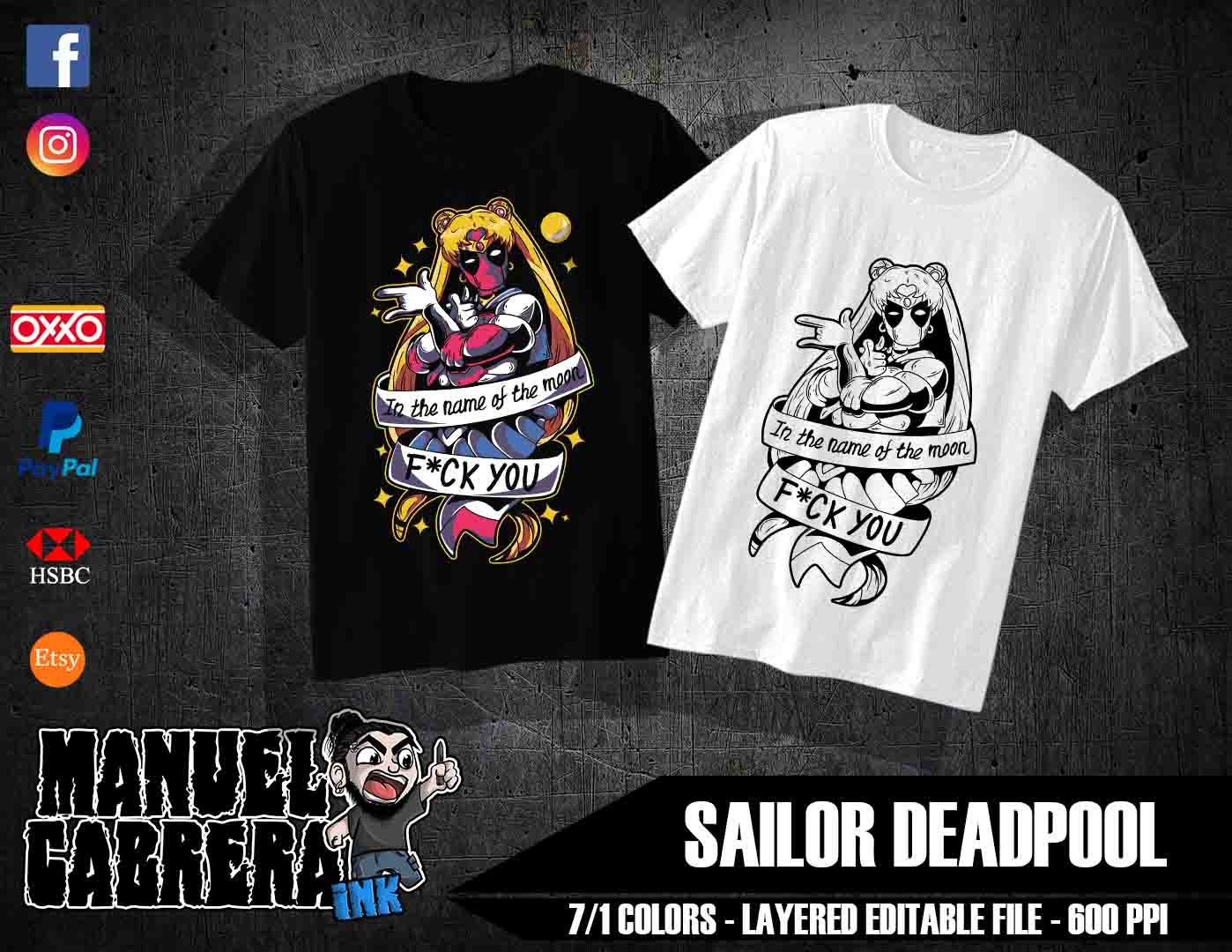 Deadpool Sailor Moon PNG in Super High Resolution Image and | Etsy